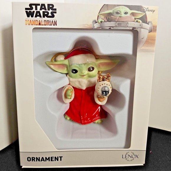 Lenox | Holiday | Lenox Star Wars Mandalorian Grogu Santa Ornament ...